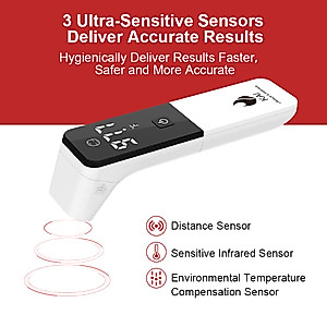 Kai LED Forehead and Ear Thermometer for Adults, Kids and Babies | Touchless, Accurate, Instant Read, Medical Grade, Premium Quality