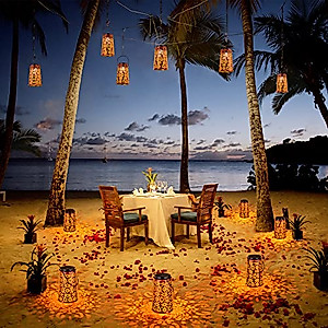 KINKAI 4 Pack Solar Powered Lanterns Outdoor Lights LED Waterproof Retro Garden Fairy Hanging Lantern for Outside Decor Patio Pathway Backyard 2 Modes Warm/Cool White