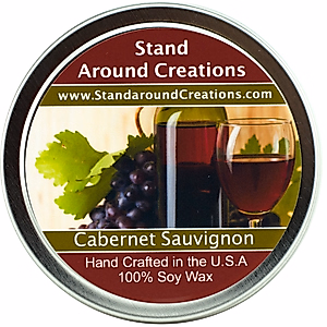 Stand Around Creations Soy Aromatherapy Candle - Scent: Cabernet Sauvignon Wine 8 oz White