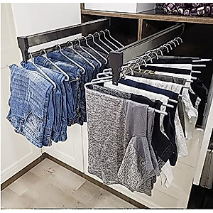 Closet Clothes Hanger Rail,Pull-Out Closet Rod 30-60cm,Wardrobe Clothing Rail,Closet Organizer Rack for Pants and Coat (600MM/23.6INCH)