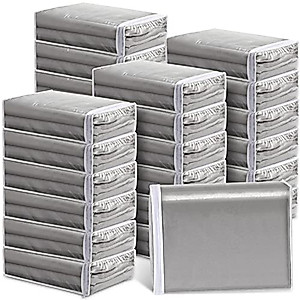 50 Pieces Clear Vinyl Zippered Storage Bags Bulk 15 x 11 x 4 Inches Clear Plastic Storage Bags with Zipper for Bedding Sheets Comforters Clothes Duvet Covers Blankets Linen Closet