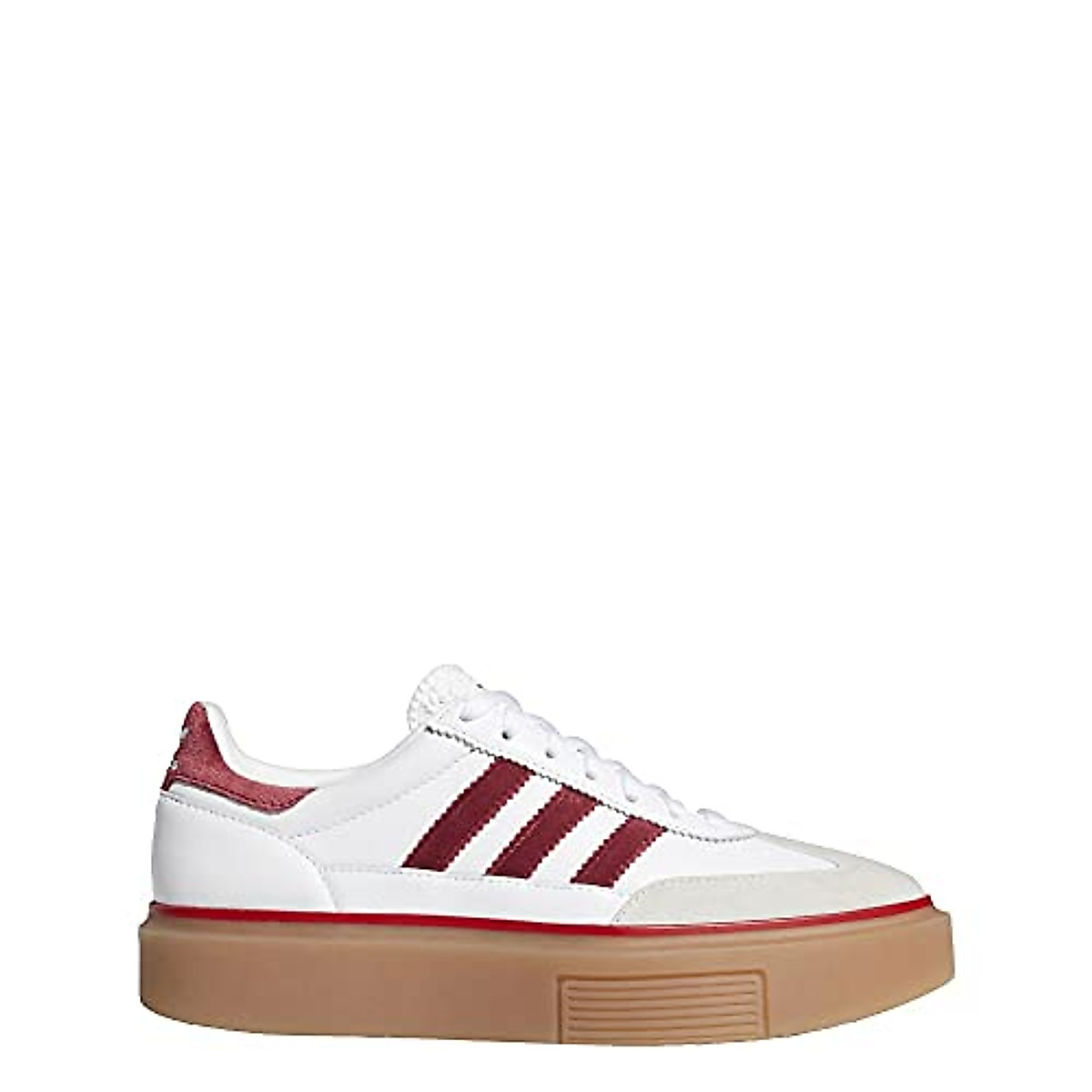 adidas Originals Women's Sleek Super 72 Leather Casual Fashion Sneakers, Cloud White/Grey One/Collegiate Burgundy, 11
