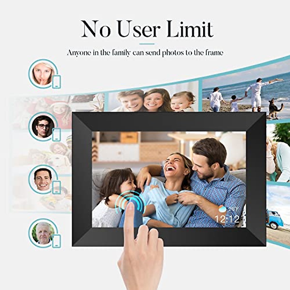 Digital Picture Frame Dreamtimes 8 Inch WiFi Digital Photo Frame with IPS HD Touch Screen, Latest Upgraded Version, US Design, Easy Setup to Share Photos or Videos Remotely via AiMOR App from Anywhere