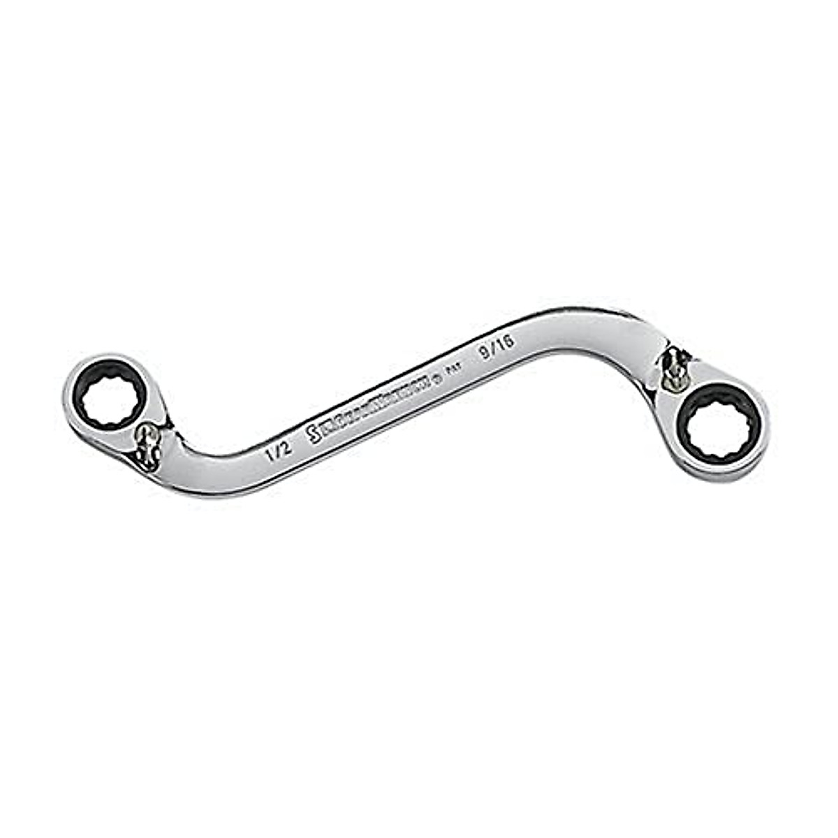 GEARWRENCH 12 Pt. S-Shaped Reversible Double Box Ratcheting Wrench, 1/2" x 9/16" - 85334