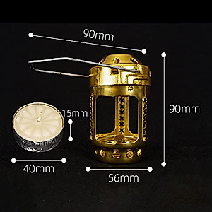 xxiaoTHAWxe Candle Lantern Mini Bright Aluminium Alloy Brass Night Fishing Hanging Candle Lamp for Outdoor Camping Angling - Yellow