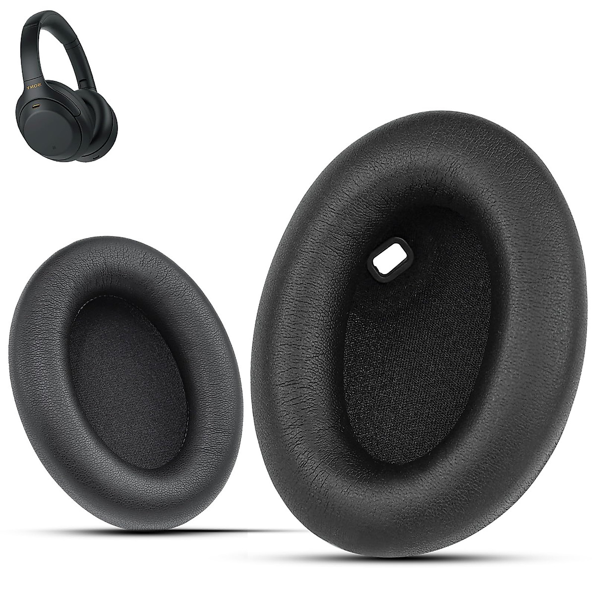 Krone Kalpasmos Ear Pads Replacement for Sony WH-1000XM4 Headphone, Premium 1000XM4 Noise Canceling Covers with Soft Protein Leather and High-Density Memory Foam, Without Affecting Sensor-Black