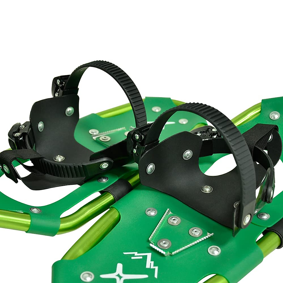 Snowshoes,Lightweight Aluminum Frame,13-Point Heavy Duty Crampons,UV Shoe Decking, and Ratchet System for Secure Fit Complete with Carry Bag (Green, 17)