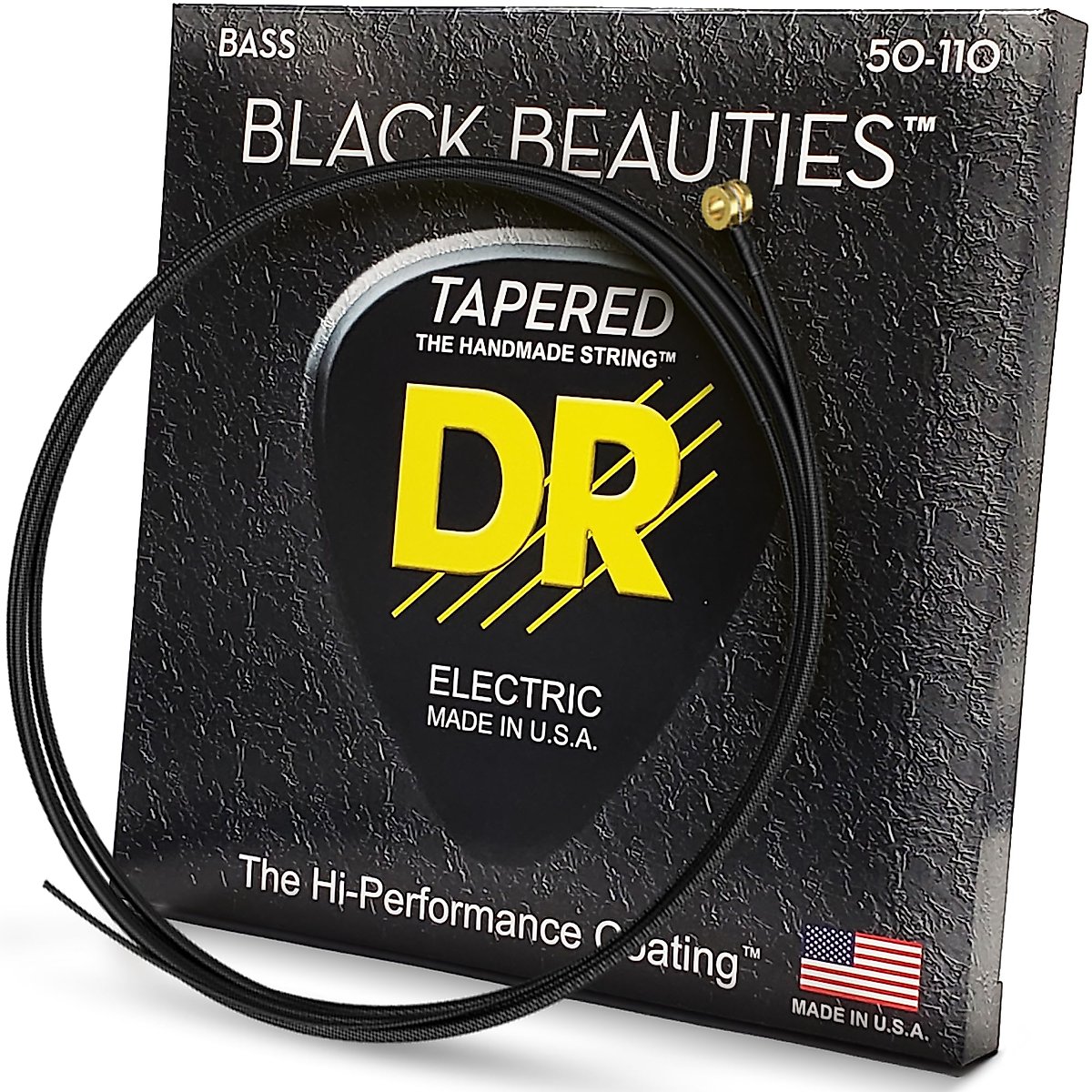 DR Strings Bass Guitar Strings, Black Beauties - Black Coated, 50-110 (BKBT-50)