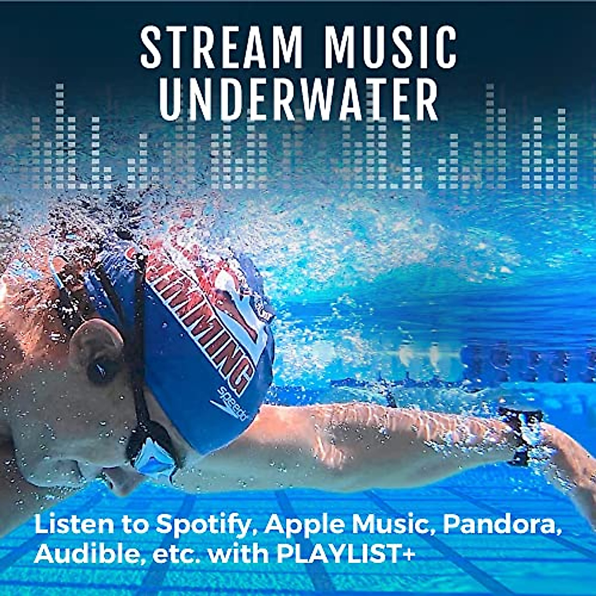 H2O Audio TRI PRO Multi-Sport Headphones - Offline & Underwater Streaming Music (Playlist+) Waterproof Bone Conduction Bluetooth Open Ear Headset with Built-in MP3 Player - Swimming, Running, Cycling