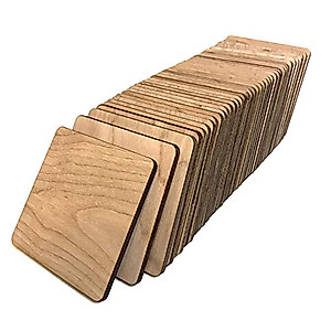 40 Pieces Unfinished Square Blank Wood Pieces 4 x 4 Inches for Coasters, Pyrography, Painting, Writing, Kids Arts and Crafts, STEAM, Decorations, Scrabble Tiles, DIY Crafts