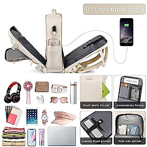 JCDOBEST Large Travel Backpack, Flight Approved Carry On Backpack for Men & Women, Large Daypack Hiking Backpack Water Resistant Lightweight Weekender Bag Outdoor Sports Rucksack Casual Pack