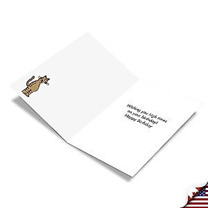 NobleWorks - 1 Funny Animal Card for Birthdays - Pet Cat and Dog Humor, Birthday Notecard with Envelope - Catnip Dispensary C9315BDG