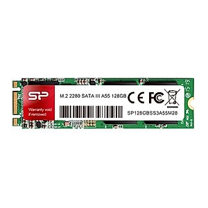 Silicon Power 128GB A55 M.2 SSD (SLC Cache For Speed Boost) SATA III Internal Solid State Drive 2280 (SP128GBSS3A55M28)