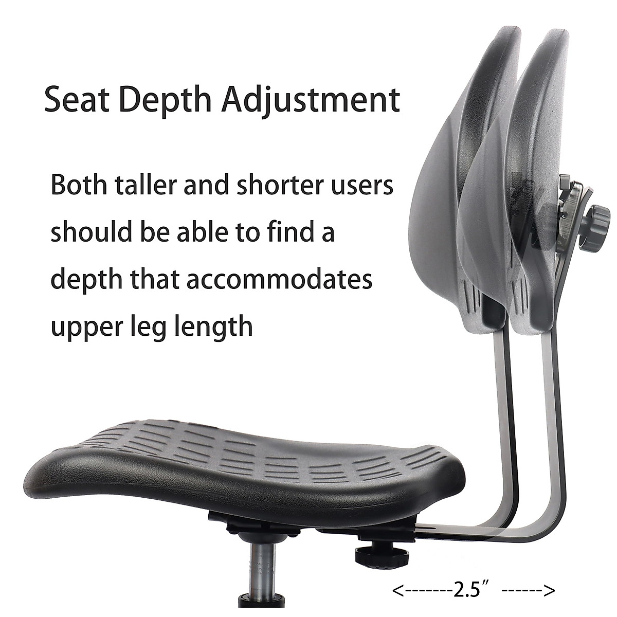 TAKE UR SEAT® Deluxe Polyurethane Drafting Lab Stool Chair, 18" Adjustable Footring, 10" Adjustable Height, Heavy Duty,Shipped Within 24 Hours Rubber Casters