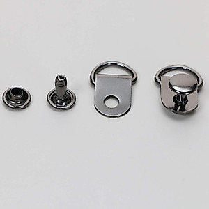ONLYKXY 50 Pieces Shoe Boot Lace Hooks Buckle Rivets Loop Ring with Rivets, Shoe Boot Buckle