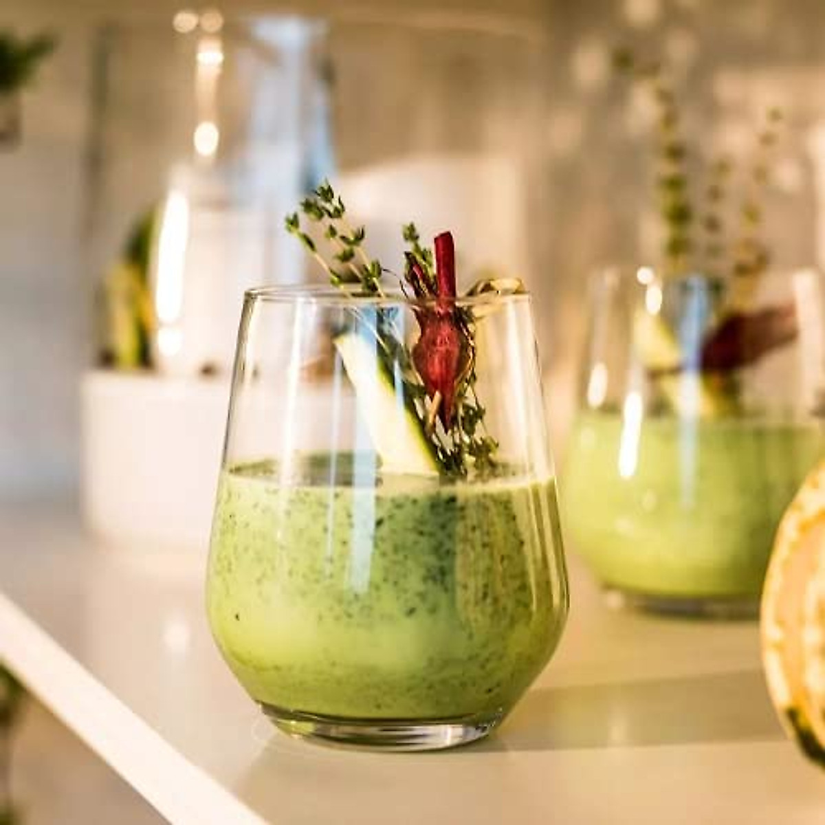 Krosno Water Juice Tumbler Drinking Glasses | Set of 6 | 13.5 oz | Splendour Collection | Perfect for Home Restaurants and Parties | Dishwasher Safe | Gift Idea | Made in Europe