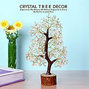 Clear Quartz Tree - Feng Shui Crystals and Stones - Gemstone Bonsai Tree - Good Luck Gems - Crystal Tree of Life - Spiritual Room Decor - Meditation Gifts - Spiritual Things