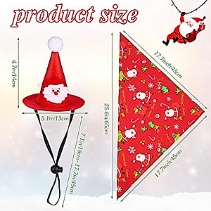 Dog Cat Christmas Costumes Set, Dog Bandana Christmas Tree Santa Hat Xmas Dog Scarf Hat Triangle Bib Clothes Party Cosplay Accessory for Small Medium Large Dog Cat (Santa Claus)