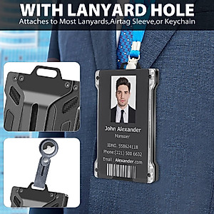 HitTopss Minimalist Wallet for Men, RFID Blocking, Slim Aluminum Metal Money Clip Wallet with Clear ID Card Holder, Holds up 15 Cards with Cash Strap, Ultra-Thin Credit Card Holder Carbon Fiber Wallet