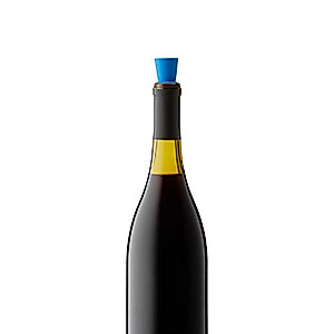 Rabbit Wine and Beverage Bottle Stoppers with Grip Top (Blue, Set of 2)