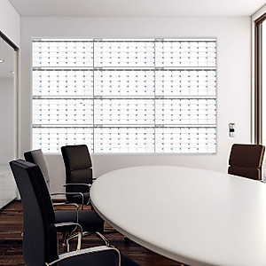 Large Dry Erase Wall Calendar - 60“ x 38" Undated Blank Yearly Planner - Giant Whiteboard 12 Month Poster - Premium Laminated Calendar for Classroom, Office, Project & Family Schedule