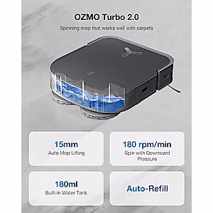 ECOVACS DEEBOT X2 Omni Robot Vacuum and Mop, 8000Pa Suction, 15mm Lift, Omni Station with Hot Water Mop Washing, Self-Emptying, Hot Air Drying, Auto-Refill, Obstacle Avoidance,Black