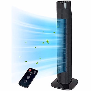 Uthfy Tower Fan with Remote, 31" Electric Tower Fan That Blow Cold Air, Quiet Cooling Fan & Oscillating Tower Fan with Remote, Electric Standing Tower Fan Floor Fan
