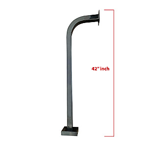 42” Pad Mount Gooseneck 2 Universal Heavy-Duty Steel Keypad Intercom Bolted Stand Curve Pedestal Slide Gate Post Offset Curb Mounts 13” Sweep for Card Readers and Access Control Keypads – Eagle EG088