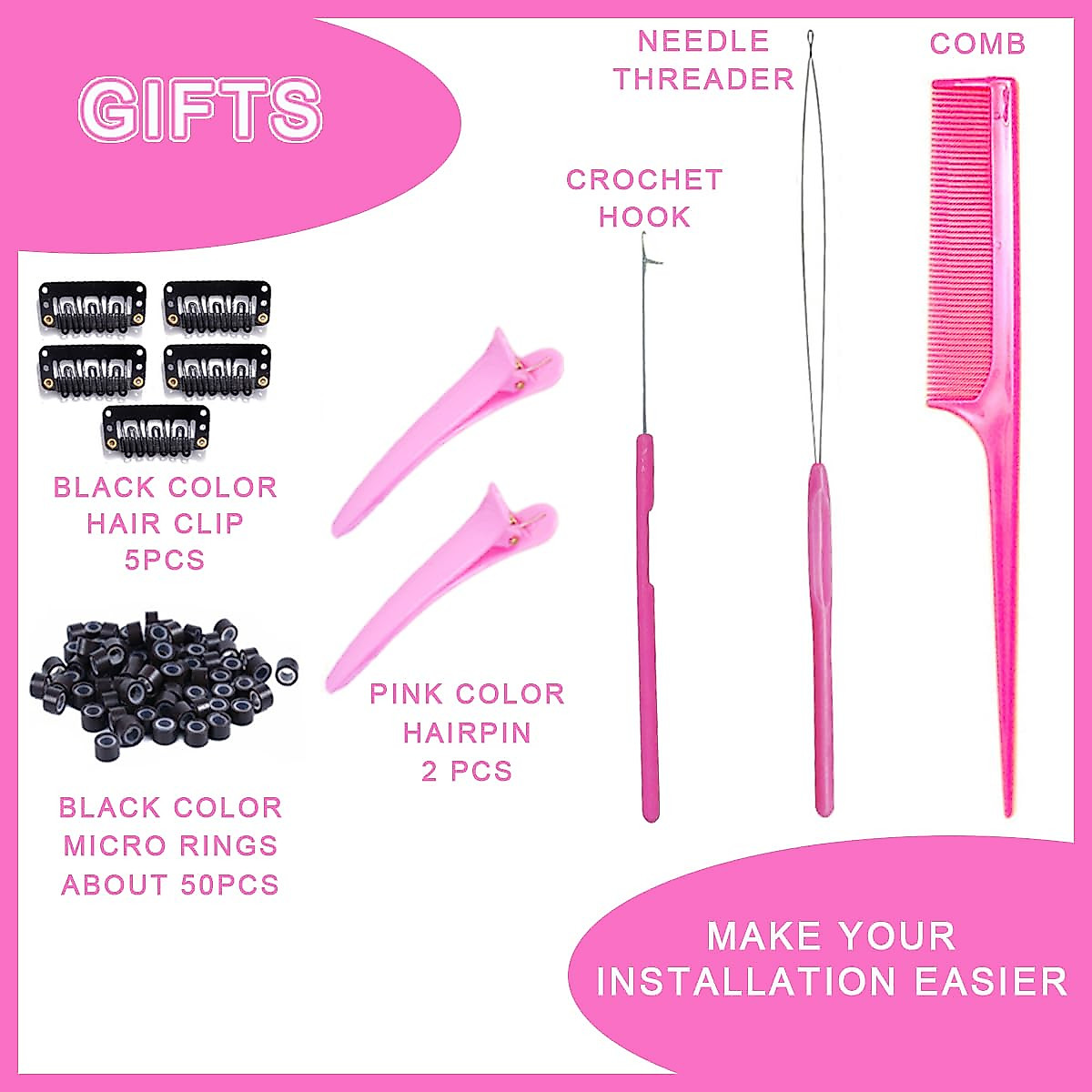 Tototoo Hair Tinsel 3000 Strands With Tools 44 Inch 12 Colors Fairy Hair Tinsel Kit for Girls Glitter Hair Tinsel Strands Kit Heat Resistant Sparkling Shiny Hair Extensions (12 Colors/3000 Stands)