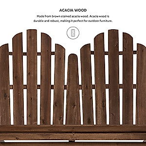 Linon Jayde Adirondack Double Bench, Teak