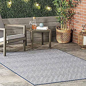 nuLOOM Paloma Abstract Geometric Indoor/Outdoor Area Rug, 4' x 6', Navy