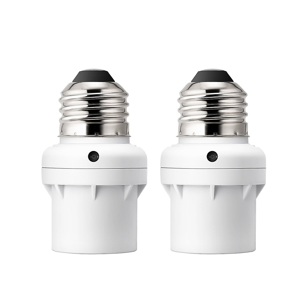 DEWENWILS Light Sensor Socket for Light Fixtures, Automatic Dusk to Dawn Light Bulb Sockets, Compatible with Incandescent/CFL/LED/Halogen Bulbs, 2 Pack