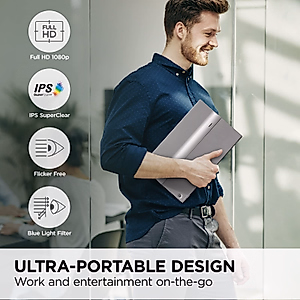 ViewSonic VG1655 15.6 Inch 1080p Portable Monitor with 2 Way Powered 60W USB C, IPS, Eye Care, Dual Speakers, Built-in Stand with Smart Cover , Black