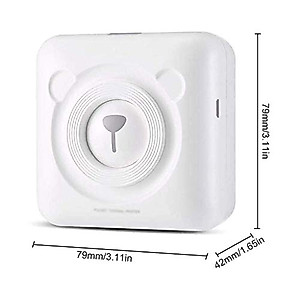 XXXDXDP Mini Thermal Printer Printer Support USB Pocket Note Receipt Printer 57mm Paper Photo Printing for Office Couples Leisure(White)