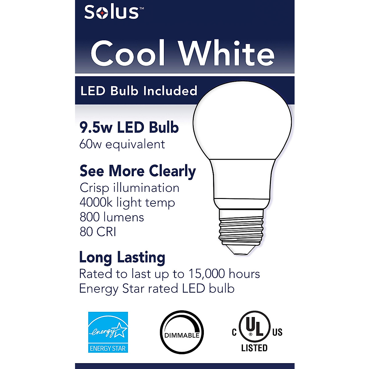 Solus S75TC-LE26C-BK Nautical Post Mount Walkway Light with 4000K Energy Star LED Lamp, Durable Acrylic Clear Lens, Fade & Rust Resistant, UL Listed, Fits 3" Diameter Posts, 10" H x 10 1/16" D, Black