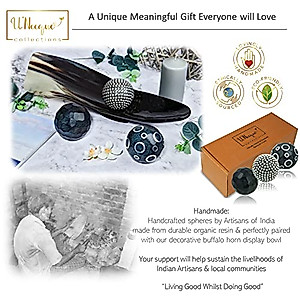 U'Neeque Collections Beautiful Handmade Black Small Decorative Balls for Bowls - Decorative Balls Set of 3”x 3 pcs, Accent Decor Great for Trays & Vases