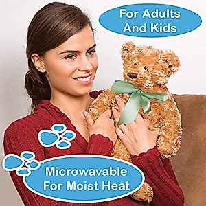 Bed Buddy Microwavable Weighted Stuffed Animal Teddy Bear and Plush - Calming Bear for Adults and Kids, 2 Pounds, Good for All Ages