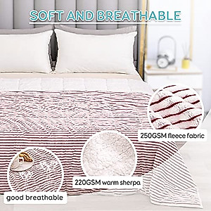 Sherpa Weighted Blanket - Adult Fuzzy Weighted Blanket 20lbs for Men & Women, Super Soft & Warm Fleece Weighted Blanket to Help with Fast Sleep 60"x80", Burgundy by Topblan