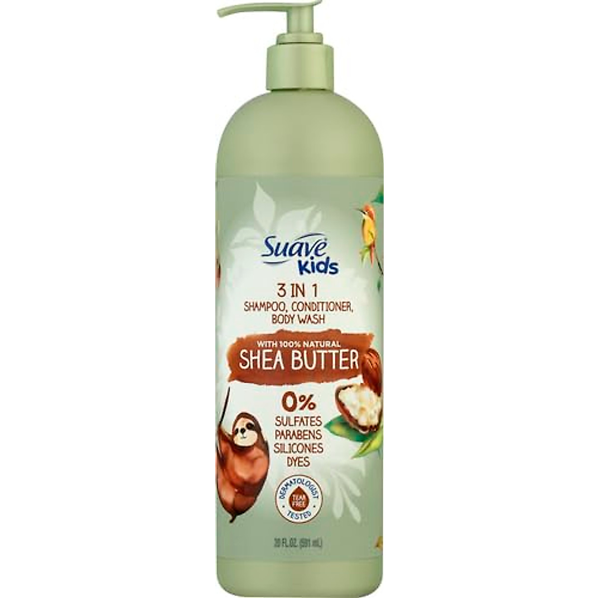Suave Kids 3 in 1 Shampoo, Conditioner, Body Wash With Shea Butter for Moisture Soap That's Tear-Free 20 oz
