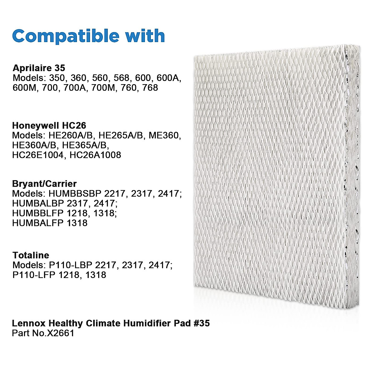 Freeboy Paper 35 Water Panel Humidifier Filter Replacement for Aprilaire 35 350, 360, 560, 560A, 568, 600, 700, 760, 768 Humidifiers, 10" W x 13" H - 2 Pack