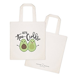 The Cotton & Canvas Co. Let's Avo-cuddle Reusable Grocery Bag and Farmers Market Tote Bag