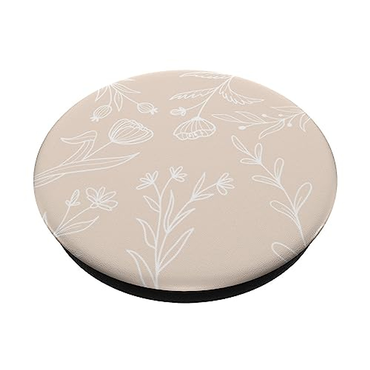Vanilla / Cream / Beige Boho Leaves Leaf Flowers Flower PopSockets Standard PopGrip