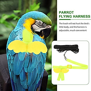 Ipetboom Rabbit Toys Rope Leash Pet Parrot Bird Harness Leash Pet Anti- bite Flying Training Rope for Budgerigar Lovebird Cockatiel Mynah Small Birds Yellow Tool Toys Bunny Toys