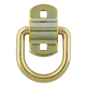 CURT 83740 3 x 3-Inch Surface-Mounted Trailer D-Ring Tie Down Anchor, 11,000 lbs Break Strength