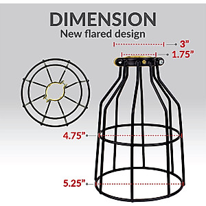 Newhouse Lighting WLG1B-4 Cage for Pendant, Lamp Holder, Ceiling Fan Light Bulb Covers Vintage Open Style Industrial Grade Adjustable, 4 Count (Pack of 1), Black