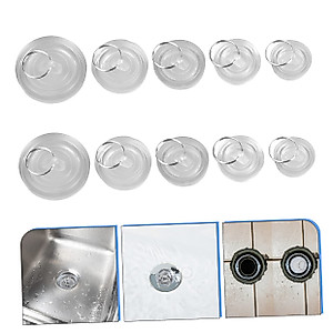 10 Pcs Washbasin Stopper Washbasin Plug Rubber Sink Plug Bathtub Stoppers Sink Stopper with Ring Drain Stopper Basin Plug with Ring Kitchen Sink Stopper Rubber Tub Plug Bath Plugs