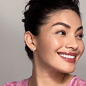 PAVOI 14K White Gold Plated Post Cubic Zirconia Cuff Earring Huggie Stud with Main Stone