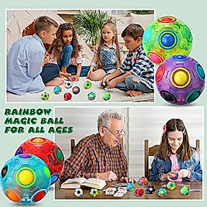 10 Pcs Rainbow Puzzle Ball Magic Rainbow Ball Fidget Toys Ball Stress Reliever for Teens and Adults, Boys and Girls, Birthday Christmas Stocking Stuffers Toy