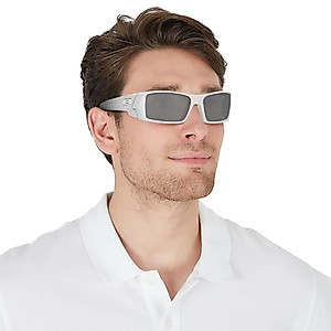Oakley Men's Oo9014 Gascan Rectangular Sunglasses, X Silver/Prizm Black Polarized, 60 mm