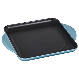 Le Creuset Enamaled Cast Iron Square Griddle, 9.5", Caribbean